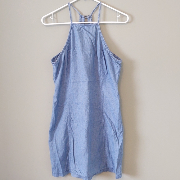 Mimi Chica | Dresses | Mimi Chica Denim Like Cotton Halter Bodycon ...